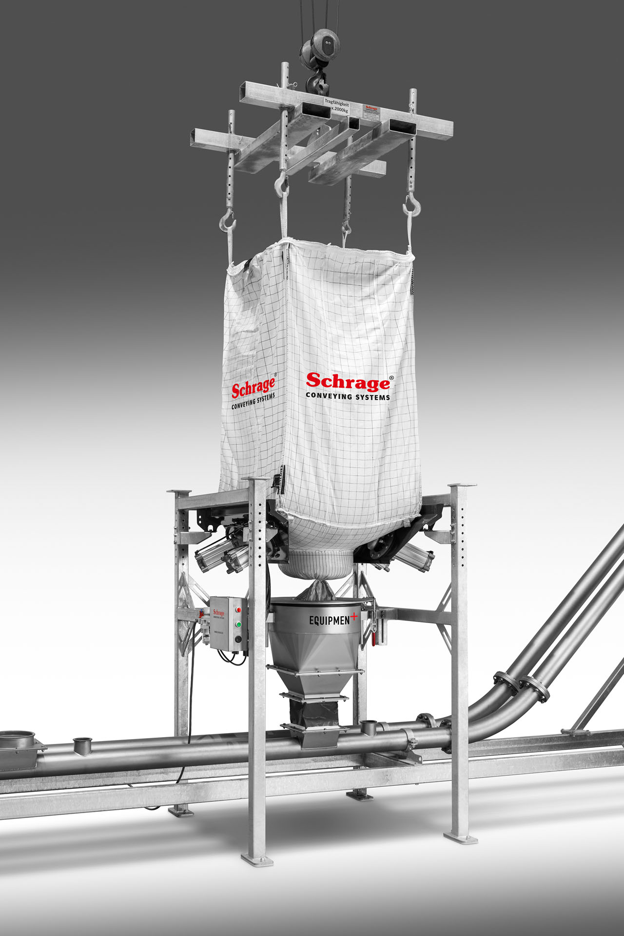 Big bag emptying station for crane runways: Schrage